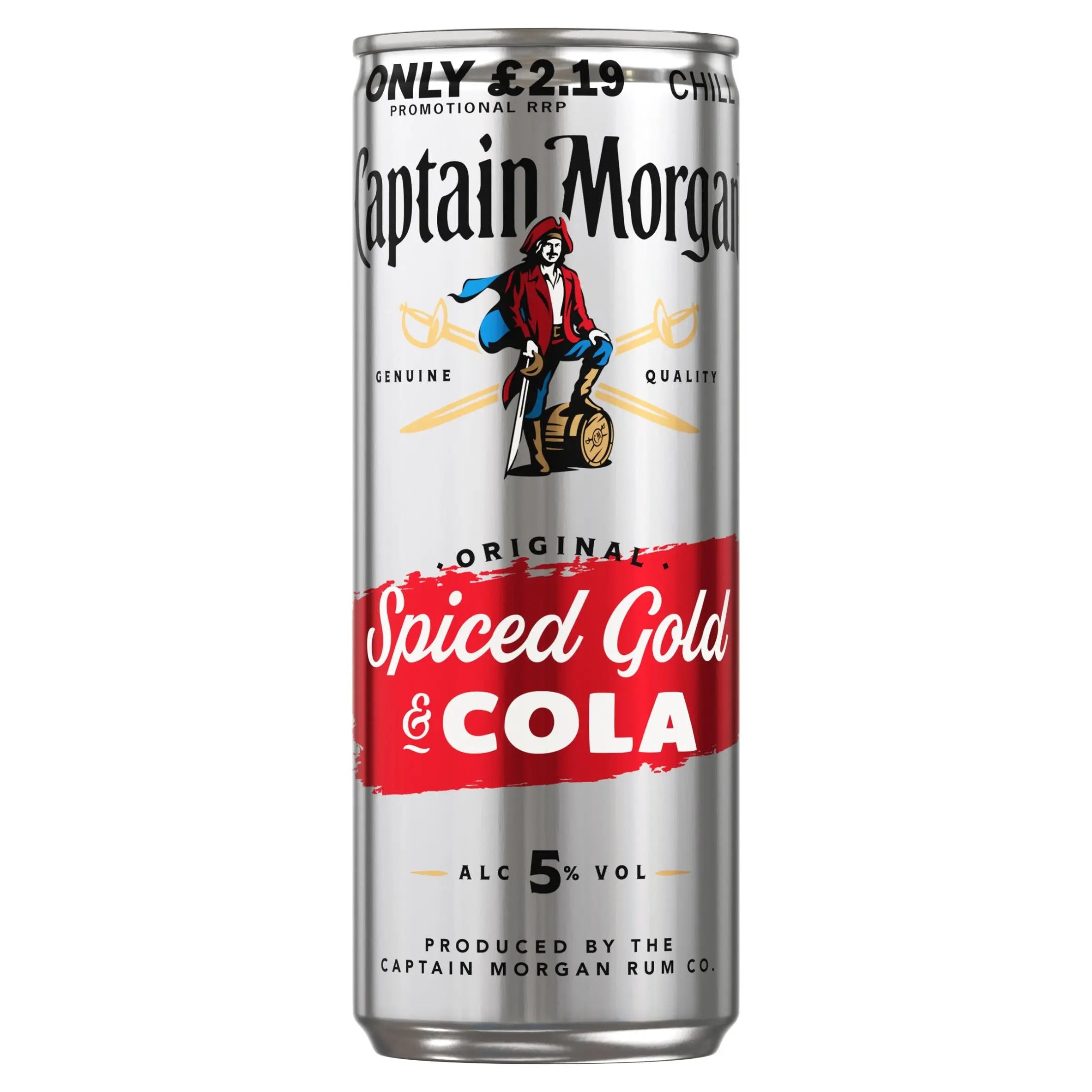 Captain Morgan Original Spiced Gold & Cola 5% vol 250ml PMP £2.19 ...