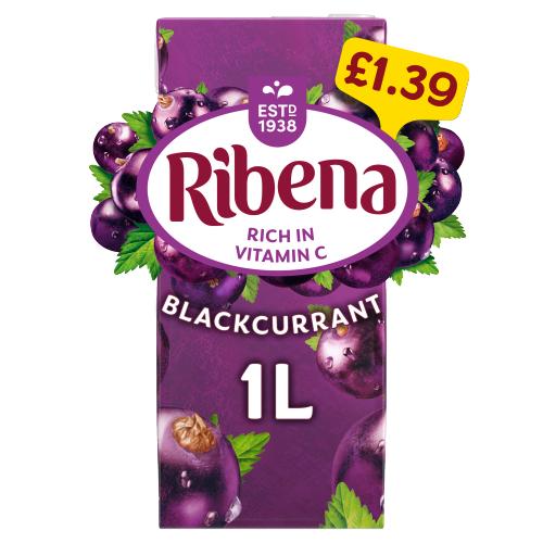 Ribena Blackcurrant Juice Drink 1L Carton [PM £1.39 ], Case of 12 ...