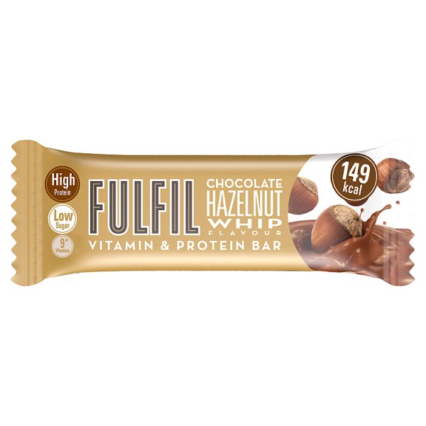FULFIL Chocolate Hazelnut Whip Flavour Vitamin & Protein Bar 40g Case ...