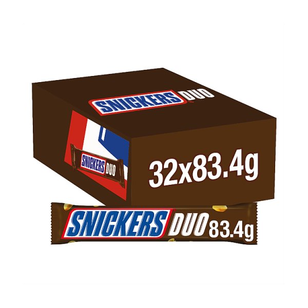 Snickers Milk Chocolate Bar Duo 83.4g Case of 32 – British Hypermarket-uk