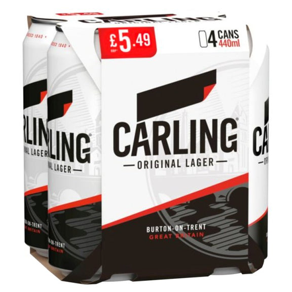Carling Original Lager Can 4 x 440ml Case of 6 – British Hypermarket-uk