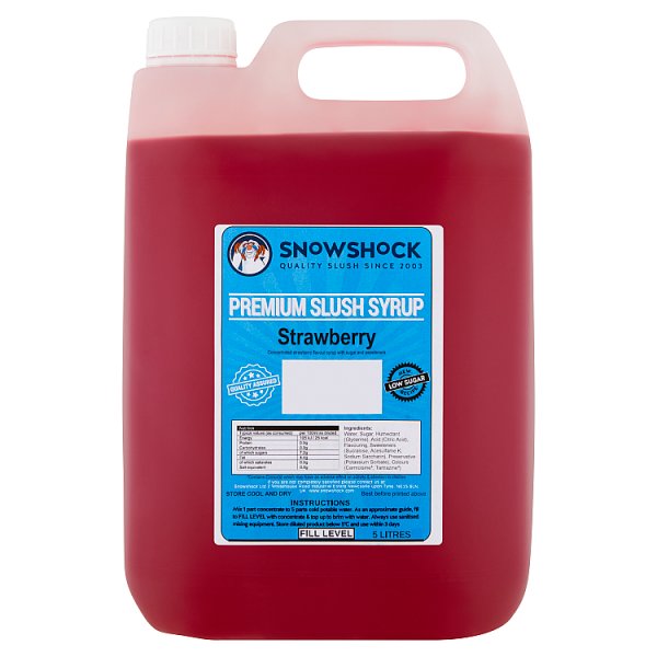 Snowshock Strawberry Premium Slush Syrup 5 Litres Case of 1 – British ...