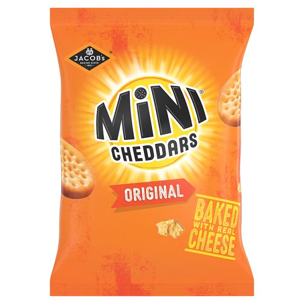 Jacob's Mini Cheddars Original Baked Snacks Handy Pack 44x35g Case of ...