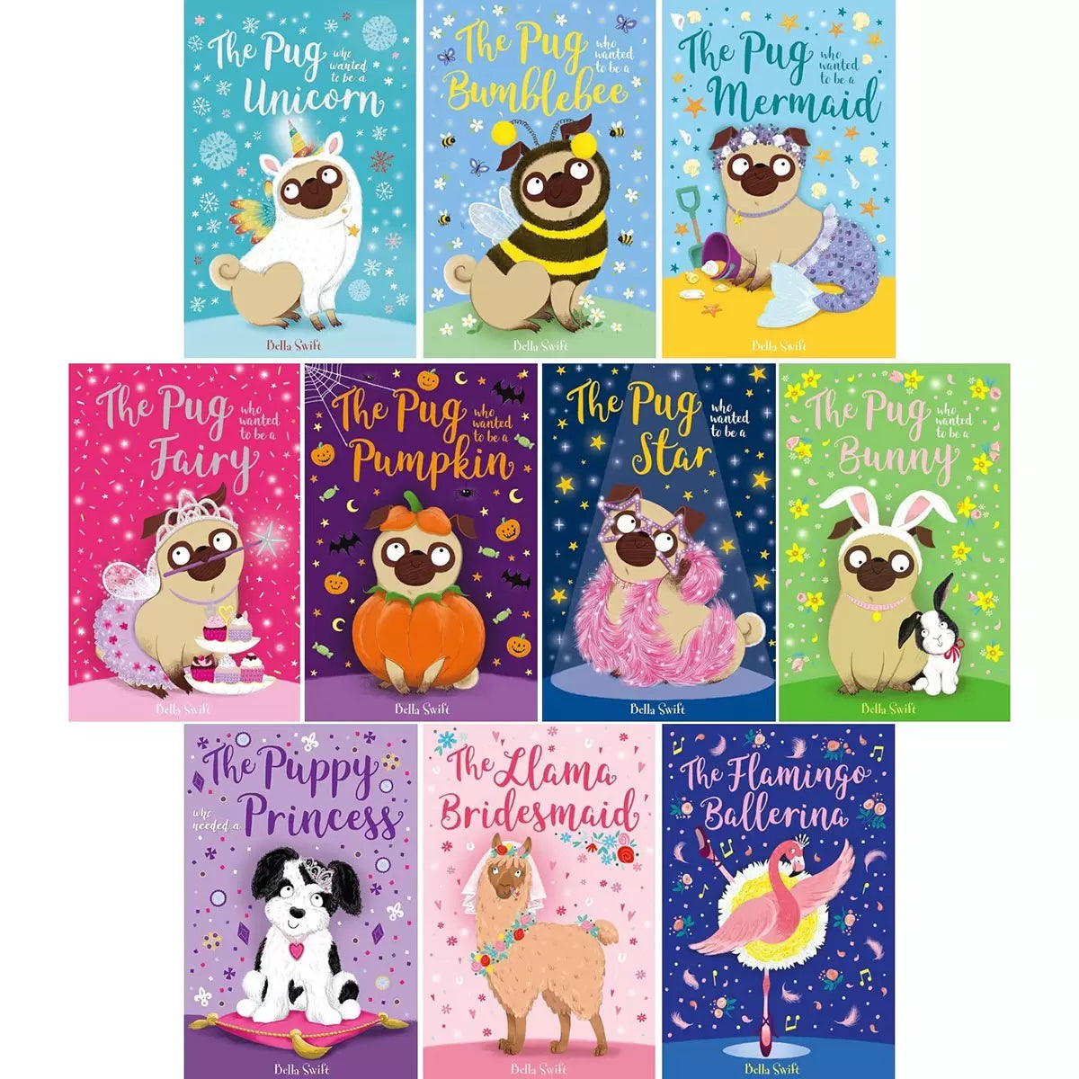 The Pug Who Wanted To Be A Unicorn, x10 Book Collection – British ...