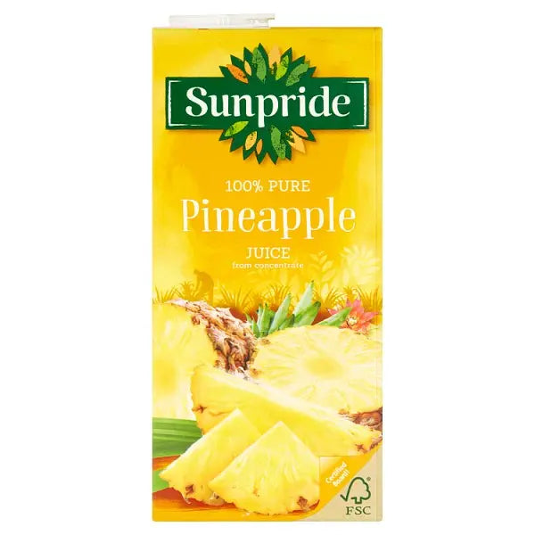 Sunpride 100% Pure Pineapple Juice from Concentrate 1 Litre, Case of 12 ...